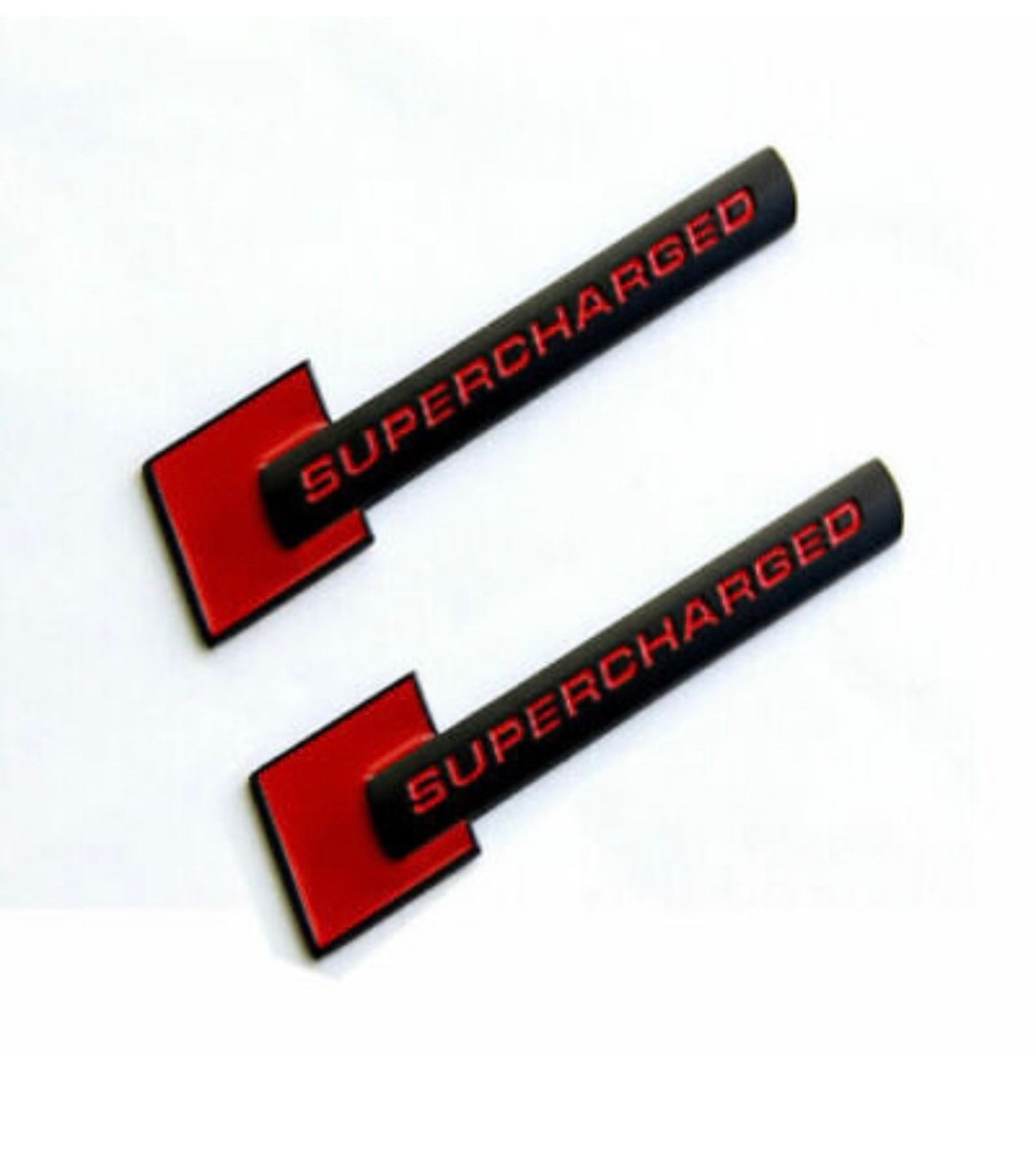2 X Audi Supercharged Badge Emblem Black and Red - Etsy