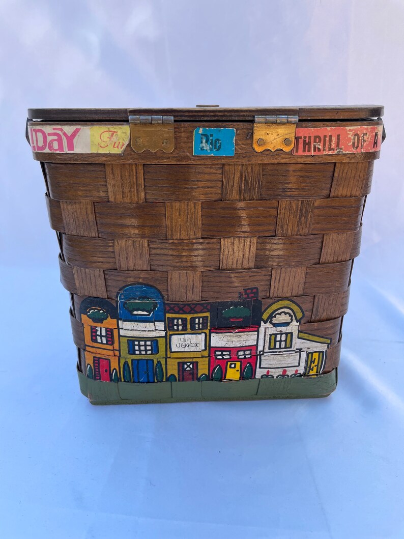 Vintage 1960s Picnic Basket Travel Purse - Etsy