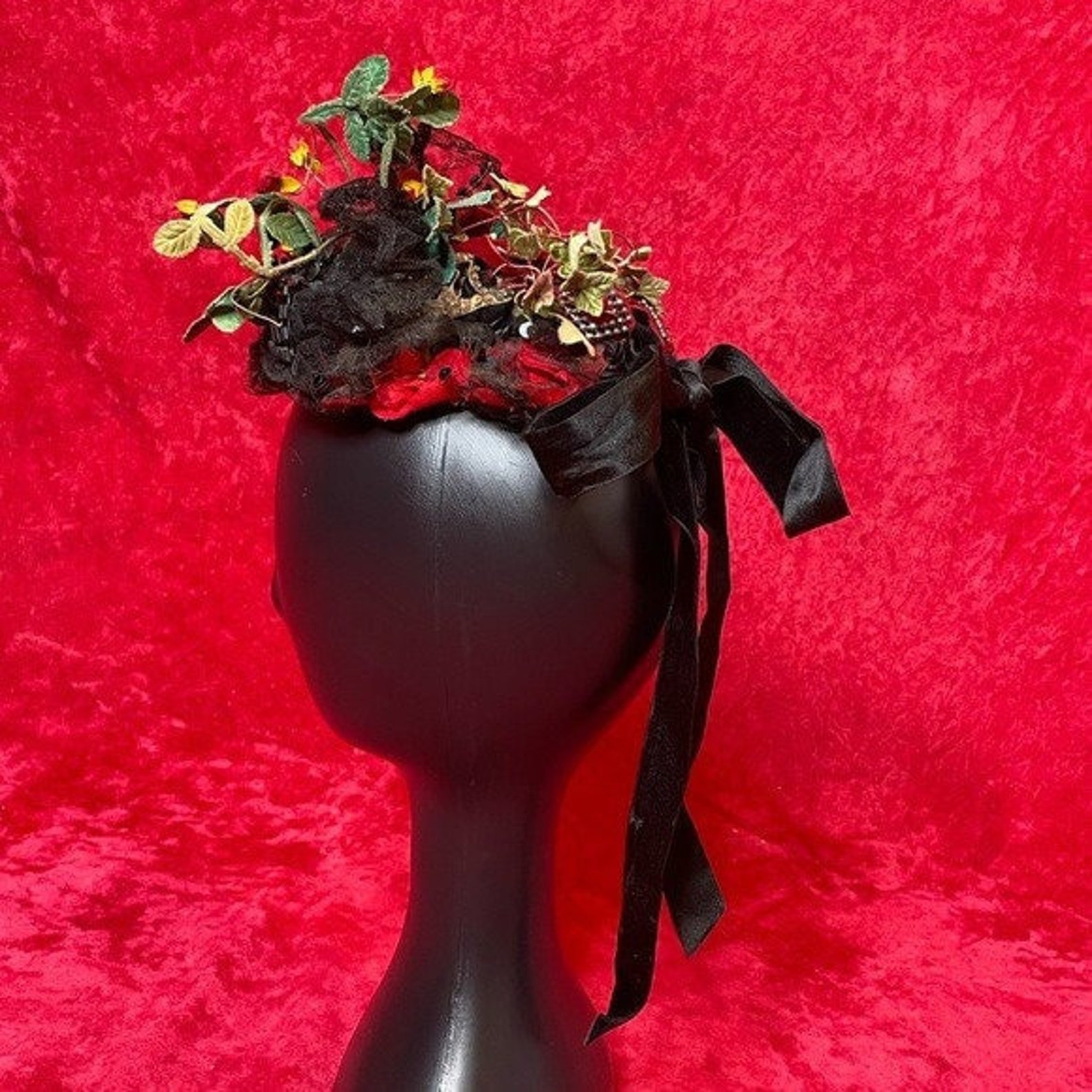Vintage 1940s Elaborate Floral Embellished Head Piece Hat - Etsy