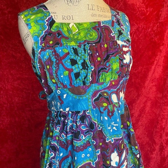 Vintage 60s trippy psychedelic floral midi dress - Gem