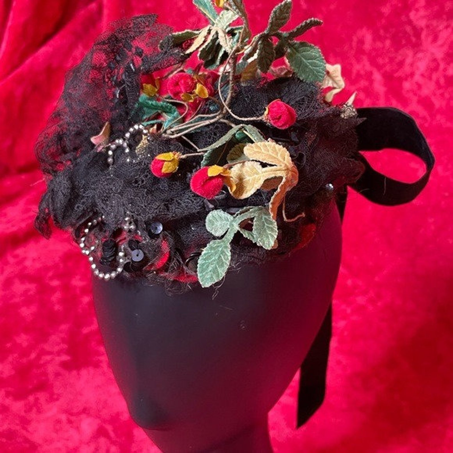 Vintage 1940s Elaborate Floral Embellished Head Piece Hat - Etsy