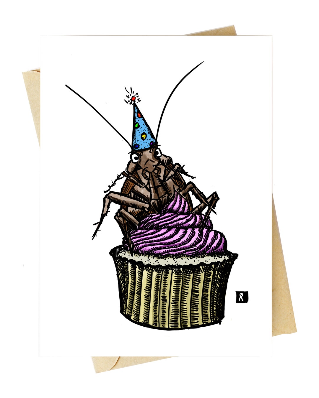 Bellavanceink: Birthday Card With A Cockroach on A Birthday Cupcake ...