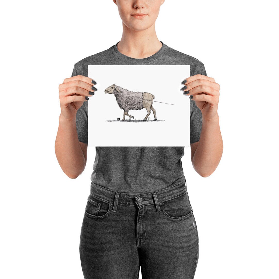 Bellavanceink: Pen & Ink/watercolor Sheep Walking While Losing Her Wool ...