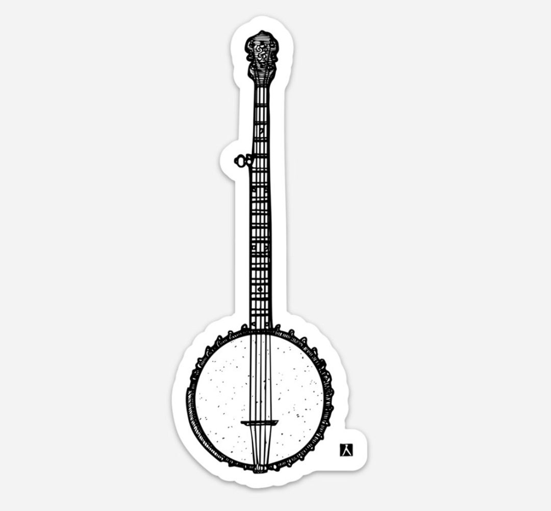 Bellavanceink: Pen and Ink Drawing of A Banjo Vinyl Sticker - Etsy