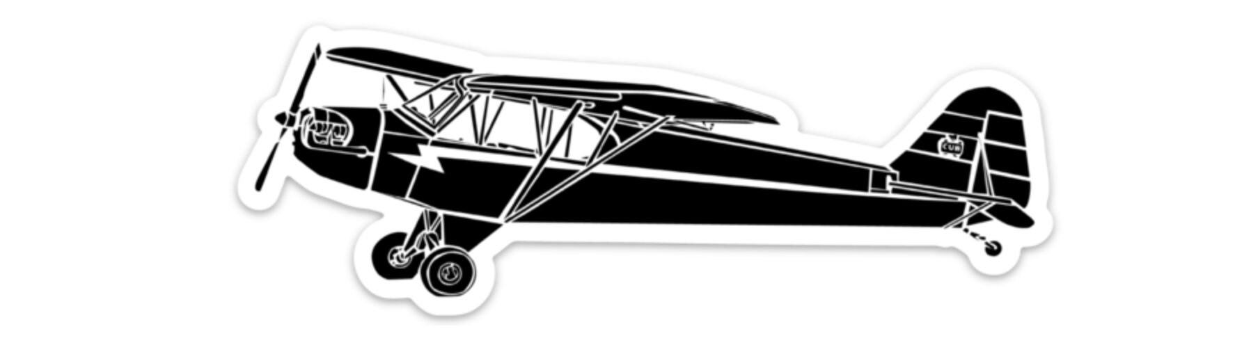 BellavanceInk: Vintage Piper Cub Recreational Airplane Vinyl Sticker ...