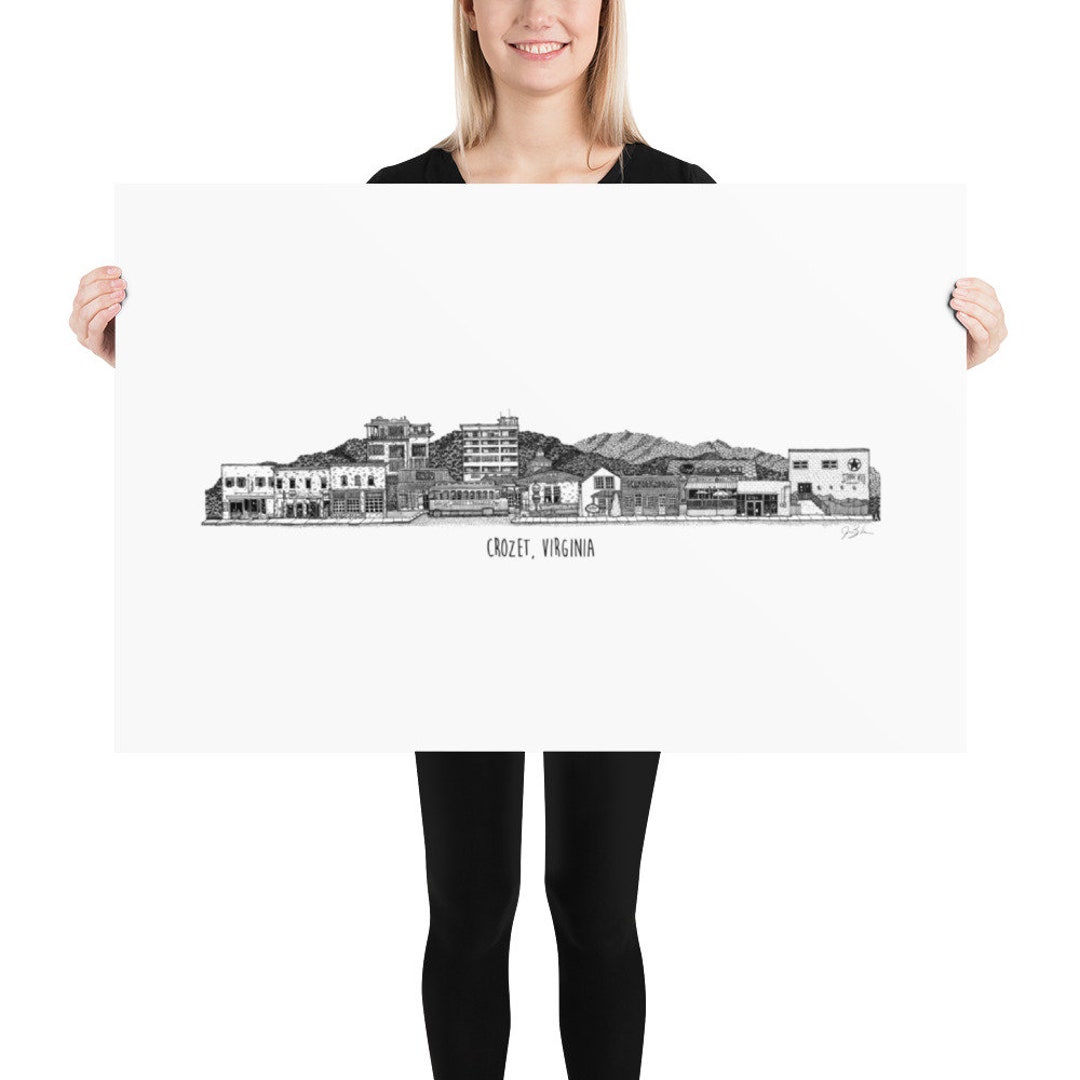 Bellavanceink: Crozet Virginia Skyline With Local Businesses Pen and ...