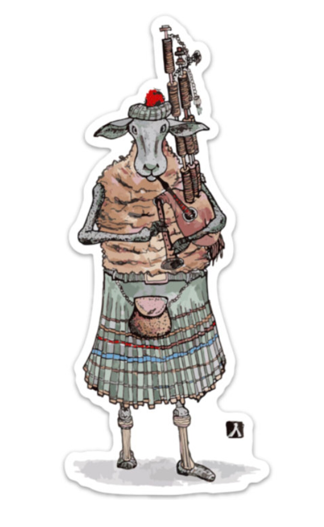 Bellavanceink: Highland Sheep Playing the Bagpipes Vinyl Sticker Pen ...