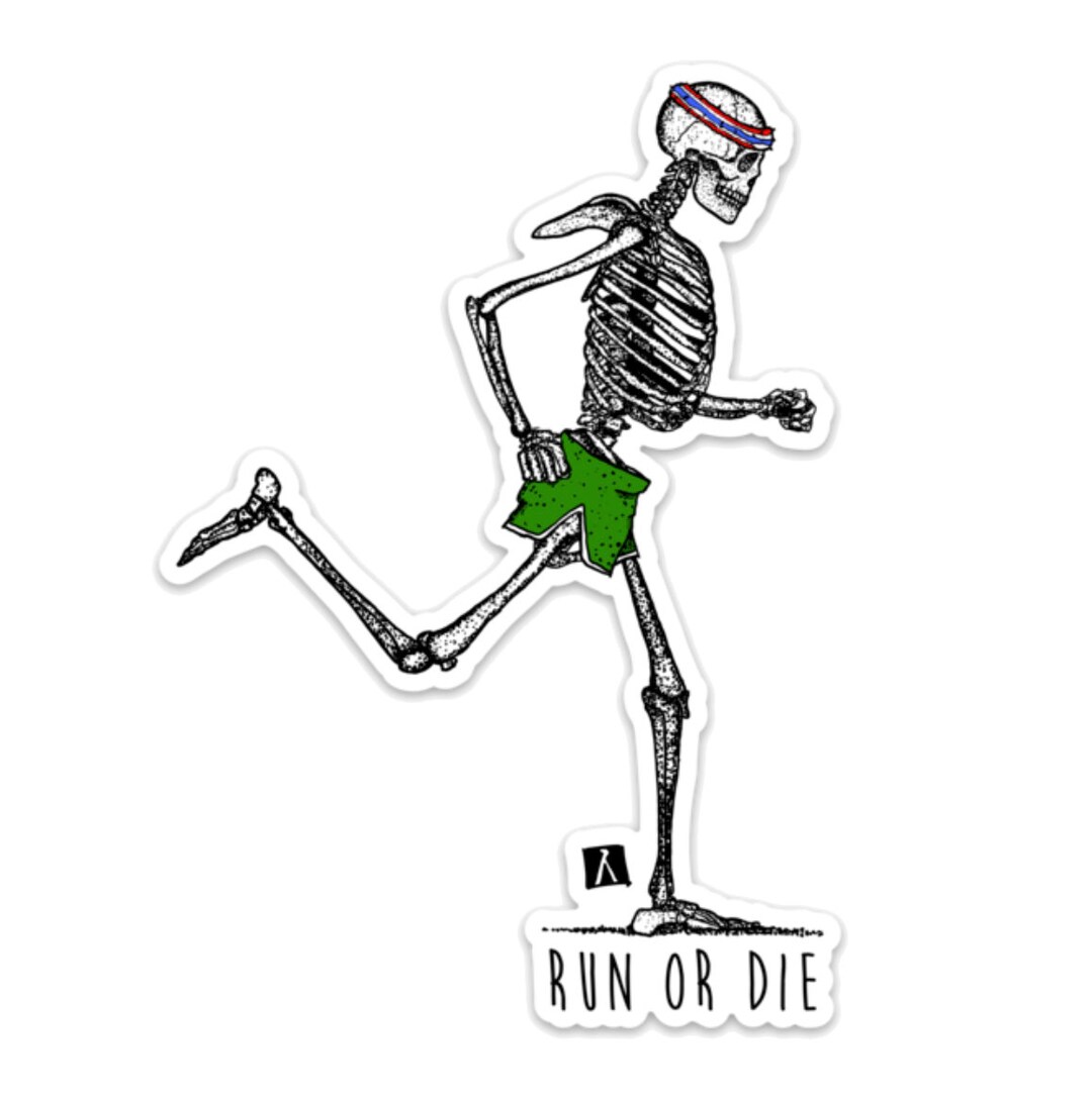 Bellavanceink: Skeleton Running Down the Road in Their 1970's Running ...