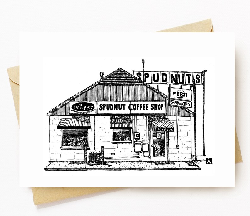 Bellavanceink: Greeting Card With Vintage Charlottesville Spudnuts ...
