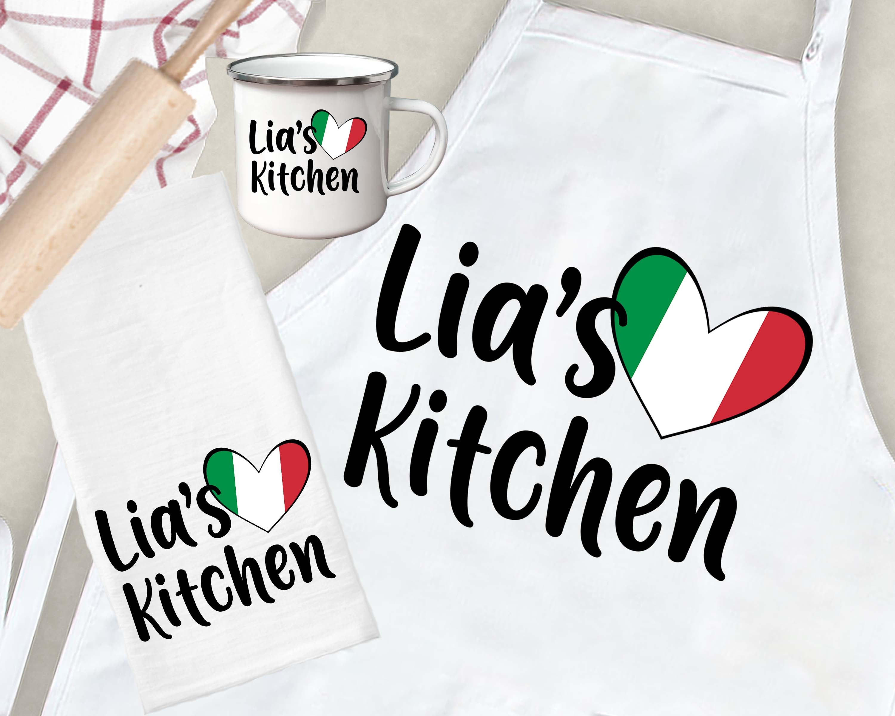 Italian Apron Custom Apron Italy Italia Personalized Etsy