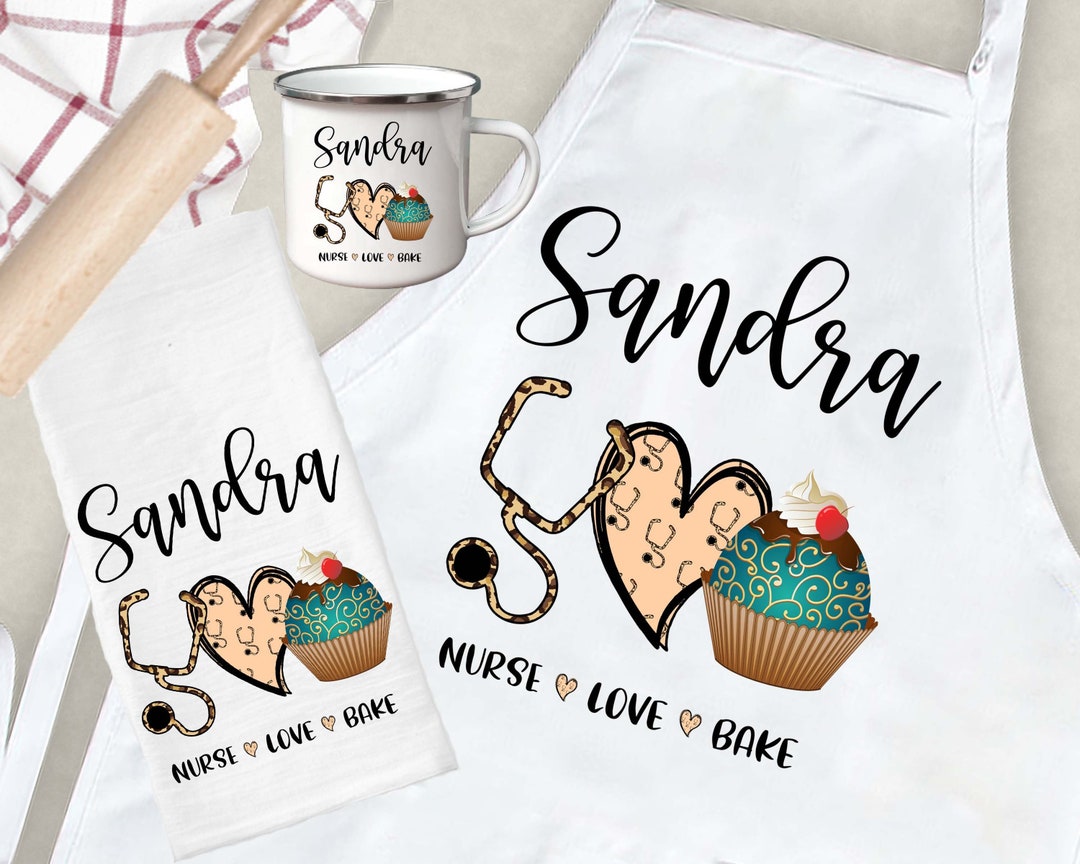 Custom Nurse Apron Personalized Apron Cooking Apron Nurse Love Bake - Etsy