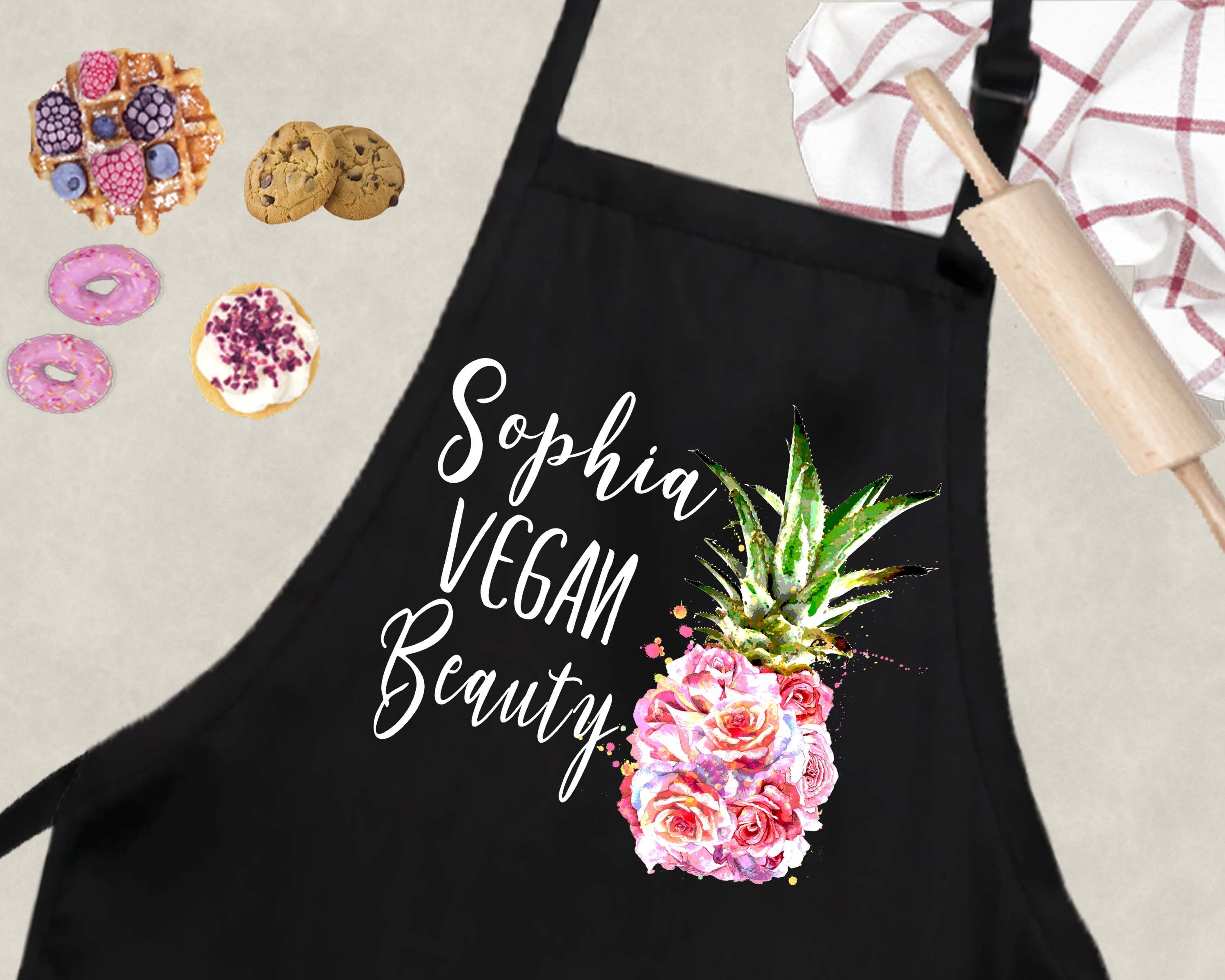 Vegan Apron Pineapple Apron for Vegan Vegan Apron Gift for - Etsy