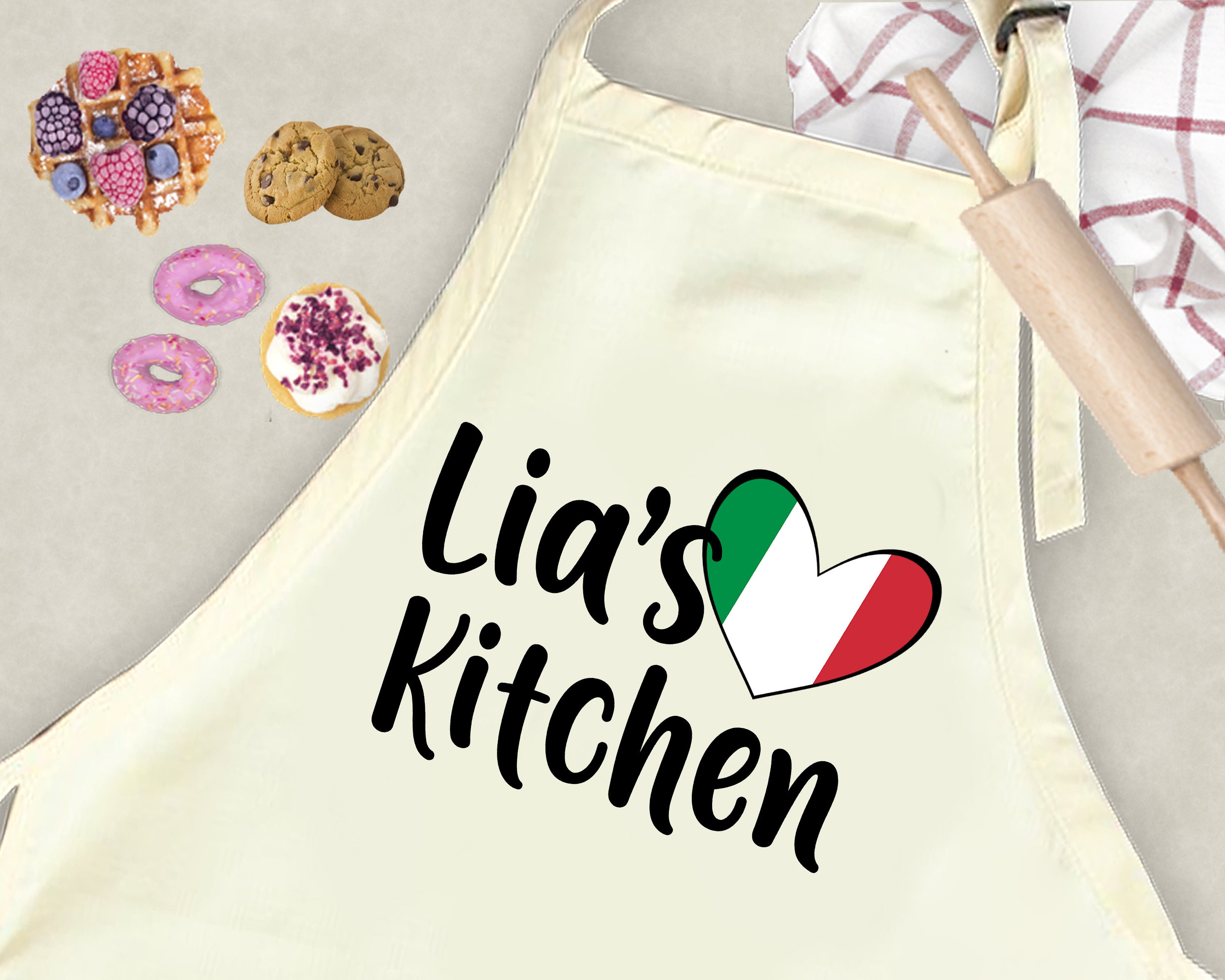 Italian Apron Custom Apron Italy Italia Personalized | Etsy