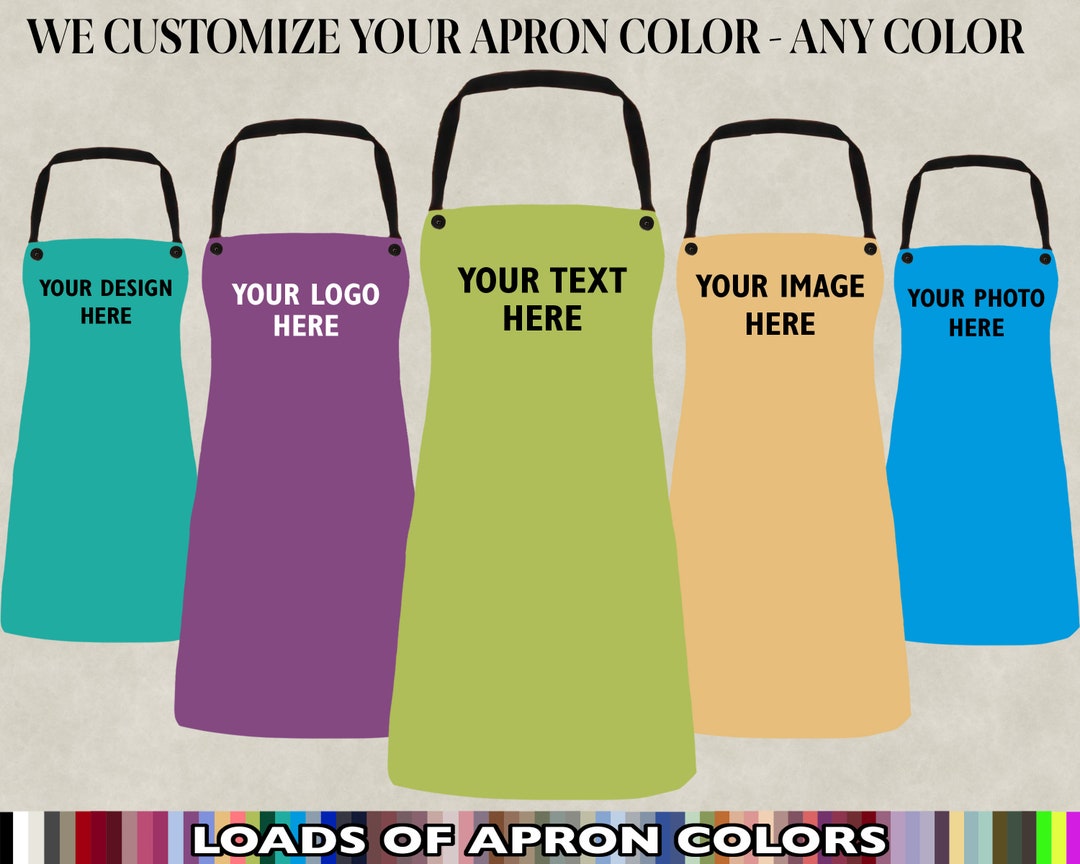 Your Logo Text Custom Color Apron Personalized Apron Full - Etsy