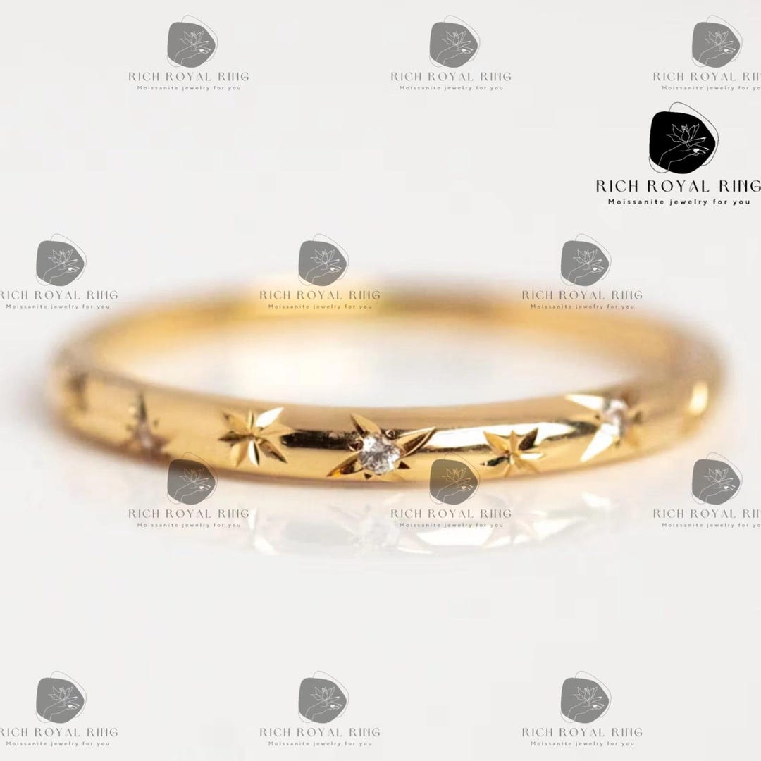 14K Solid Gold Curved Wedding Band Contour Ring 18k Gold Band Solitaire ...