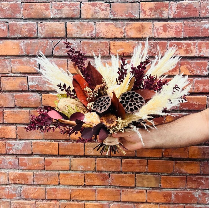 Preserved Roses Bouquet Burgundy Bouquet Rust Bridal - Etsy