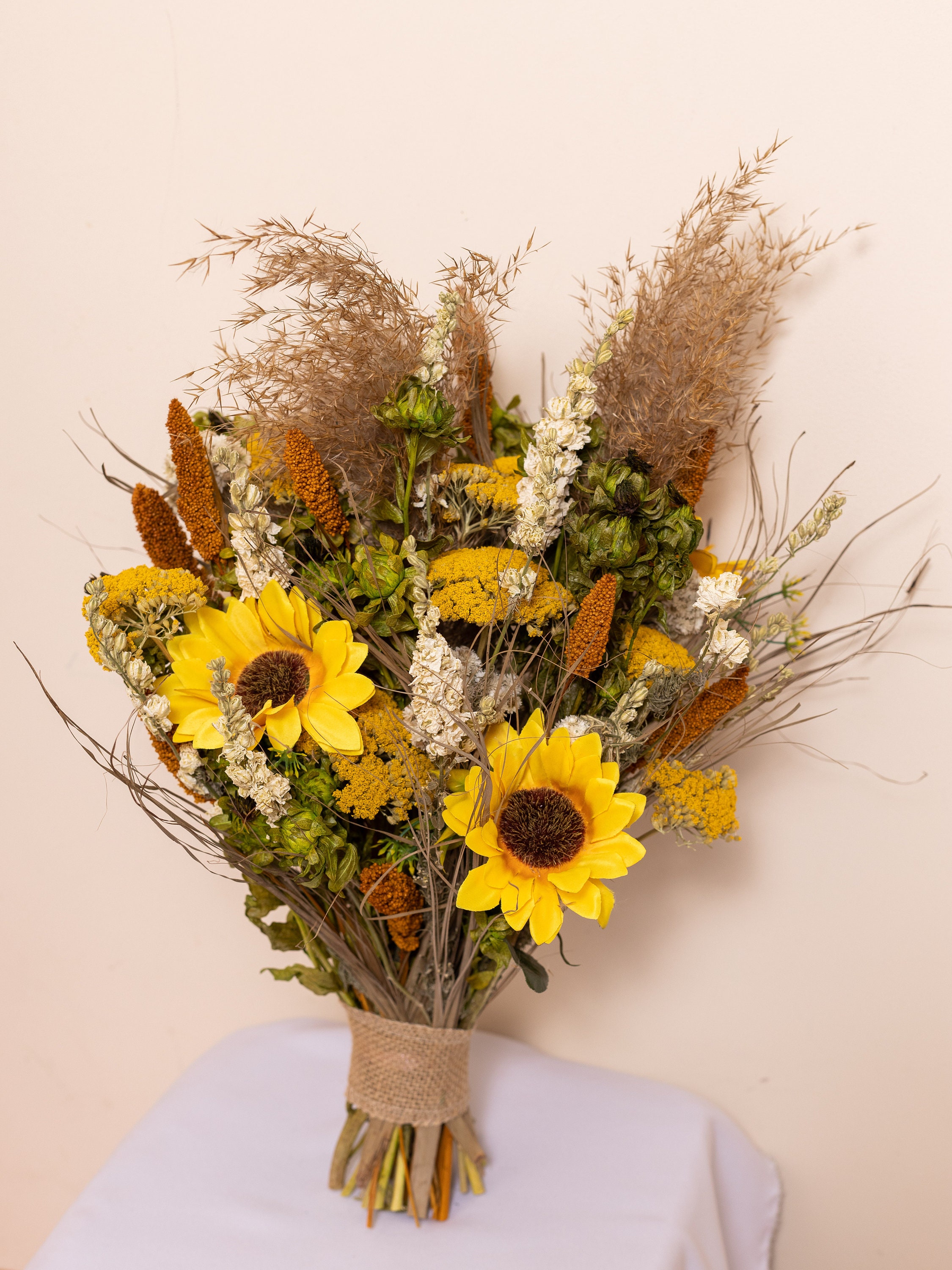 Sunflower Bouquet Rust Bridal Bouquet Dried Flower Bouquet - Etsy