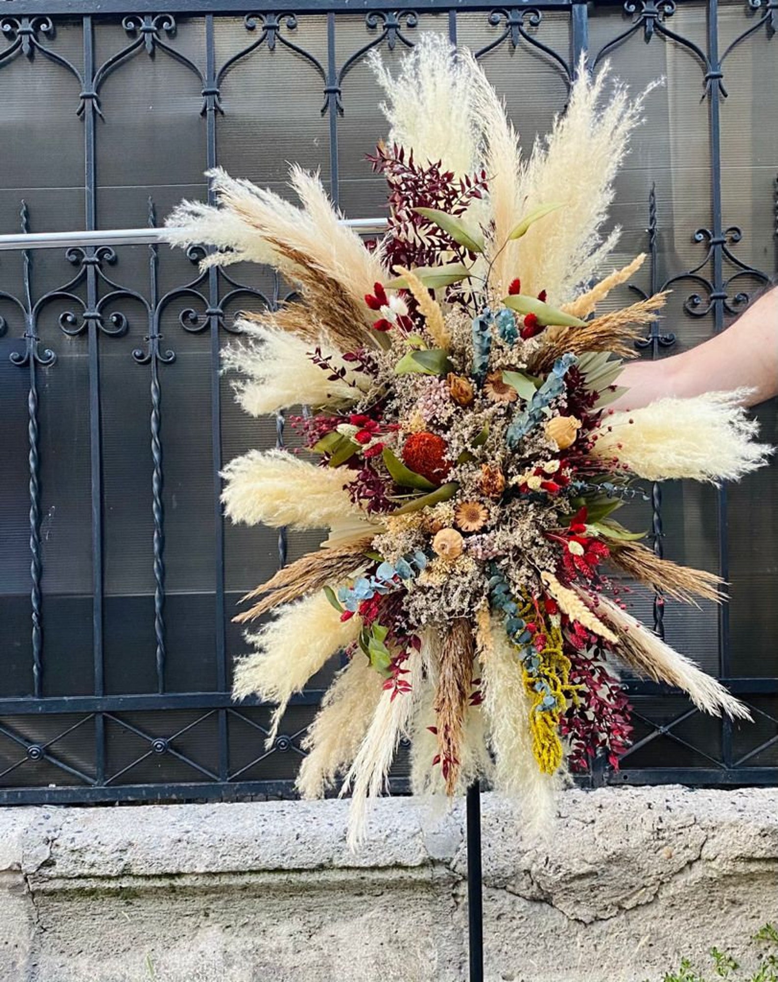 Rust Boho Flower Arch Pampas Arch Wedding Pampas Arch - Etsy
