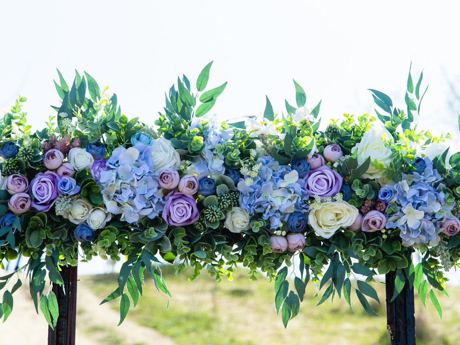 Dusty Blue Arch Flowers Flower Arch Arrangement Wedding - Etsy