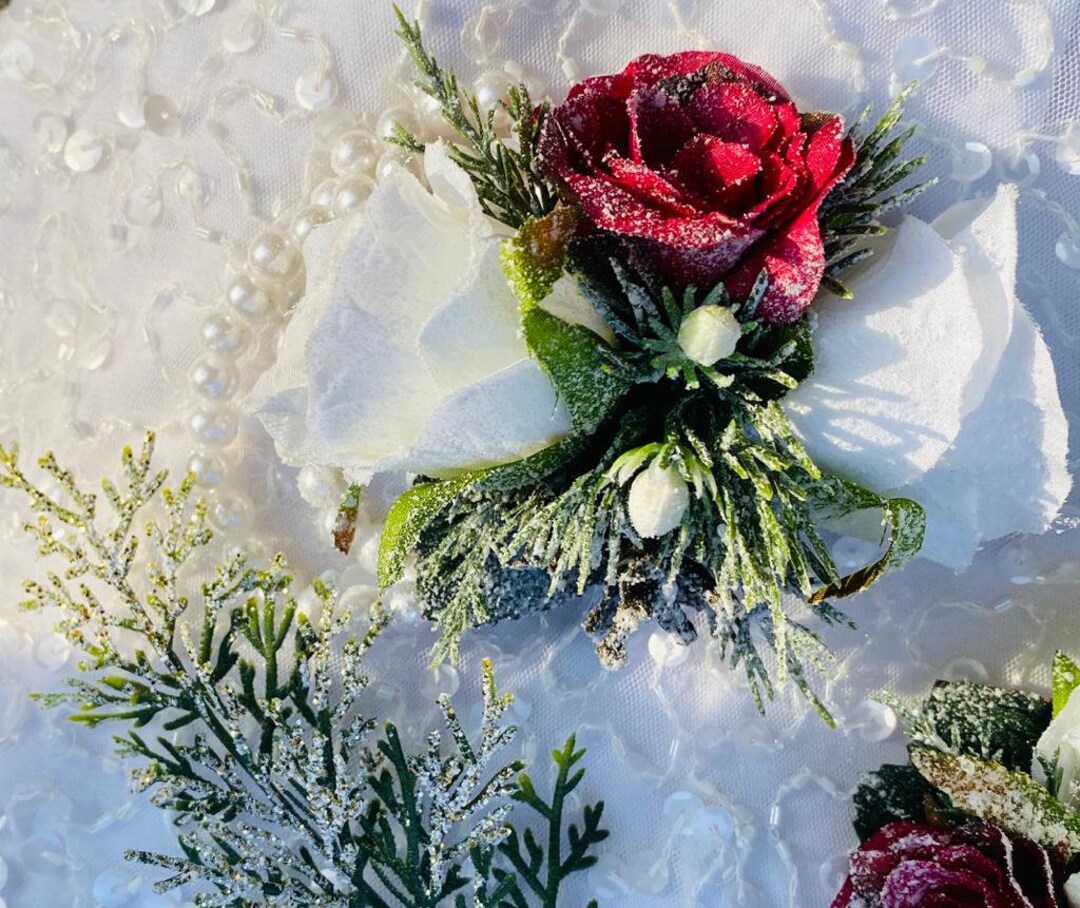 White Wrist Corsage, Winter Wrist Corsage, Flower Wrist Corsage ...