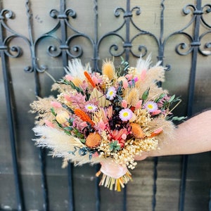 Dusty Pink Rust Bouquet, Neutral Bouquet, Dried Pampas Wedding, Boho ...