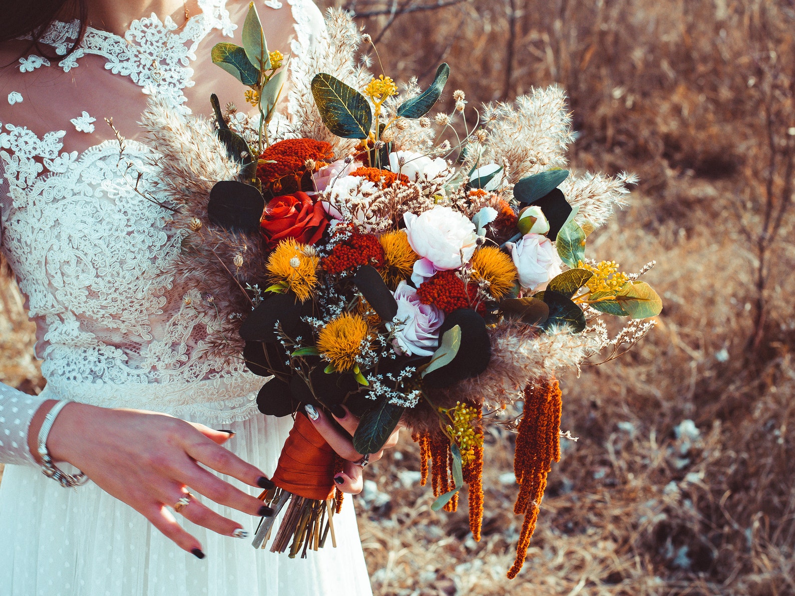Rust Orange Bouquet Rust Bridal Bouquet Dried Flower - Etsy