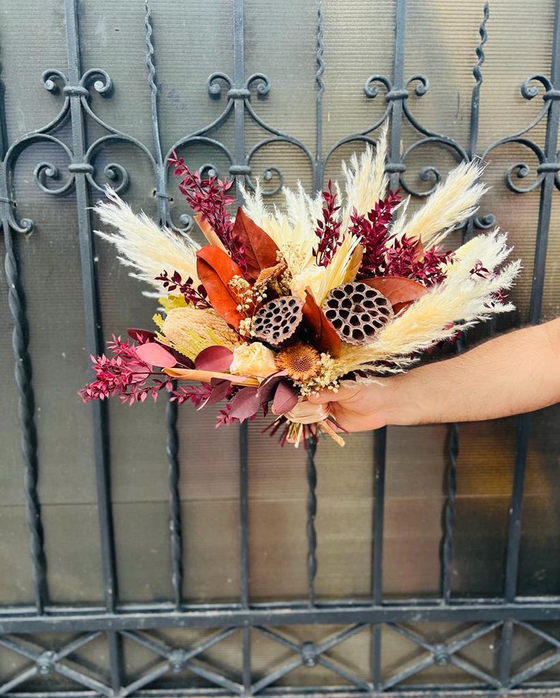 Preserved Roses Bouquet Burgundy Bouquet Rust Bridal - Etsy