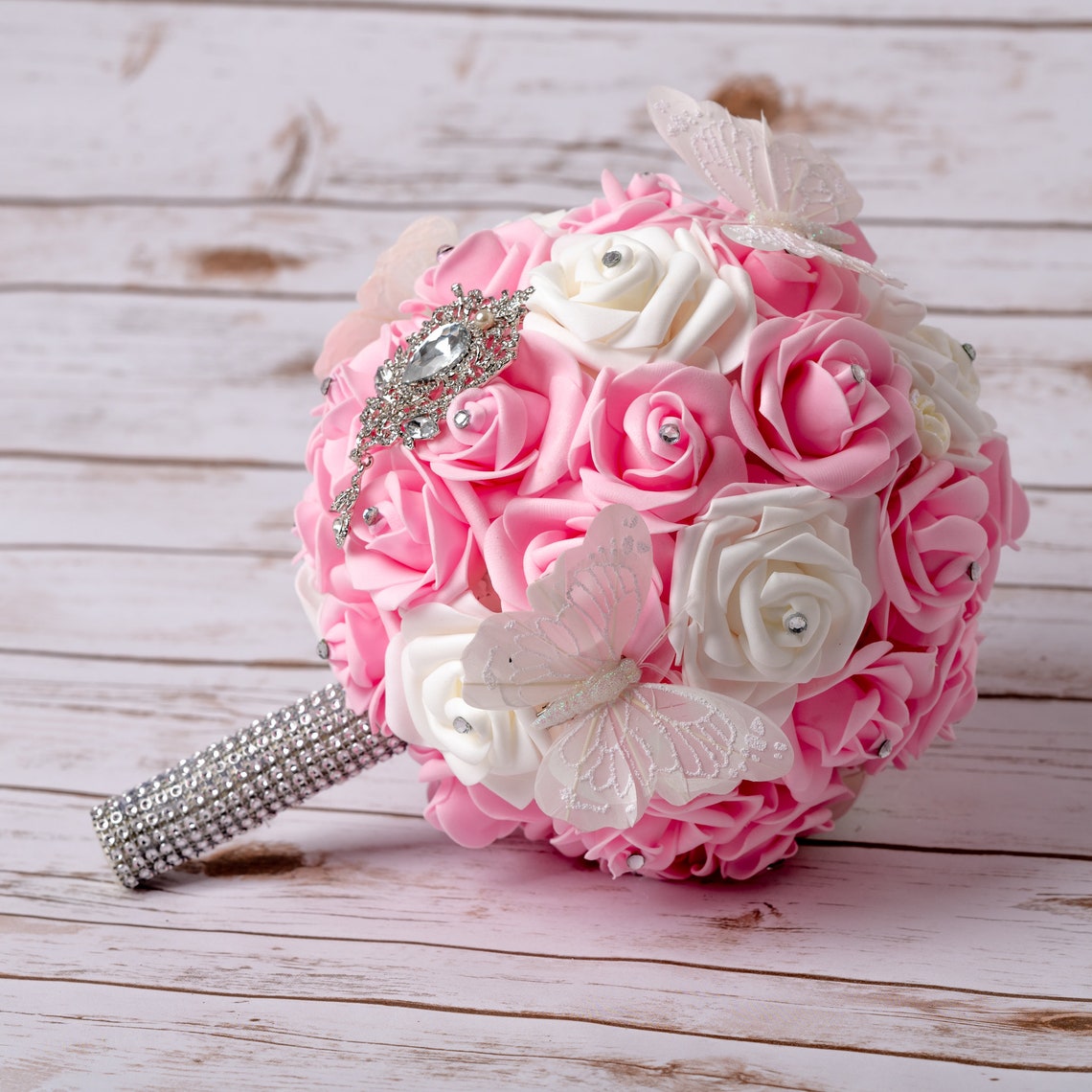Wedding Bouquet Pink Rose Bridal Bouquet Brooch Wedding - Etsy