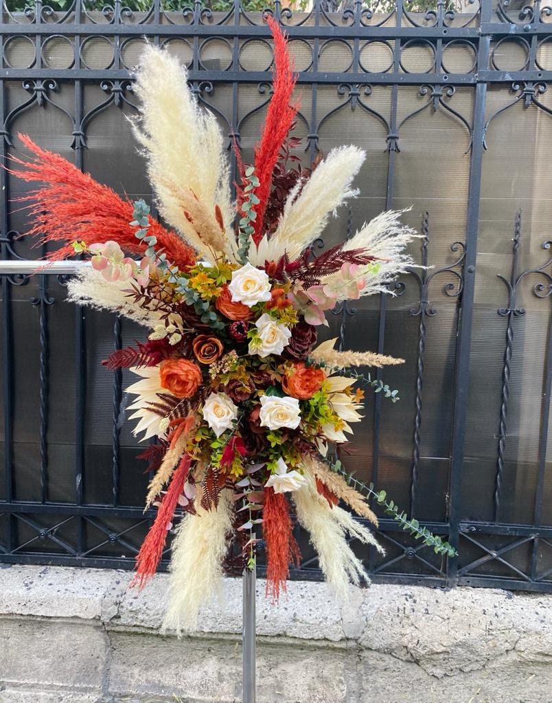 Rust Boho Flower Arch Pampas Arch Wedding Pampas Arch | Etsy