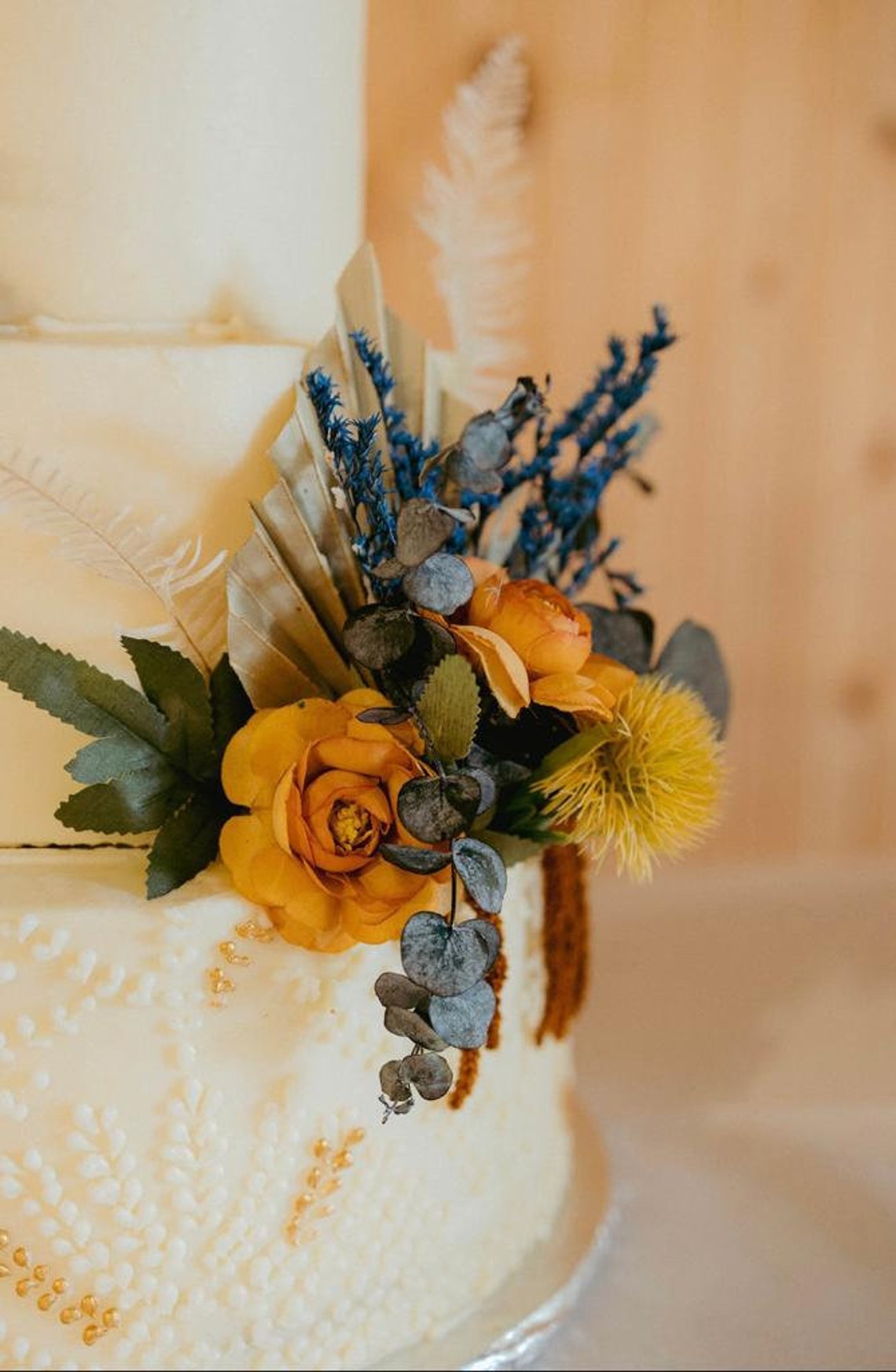 Dried Flower Cake Decor Orange Wedding Cake Decorations - Etsy