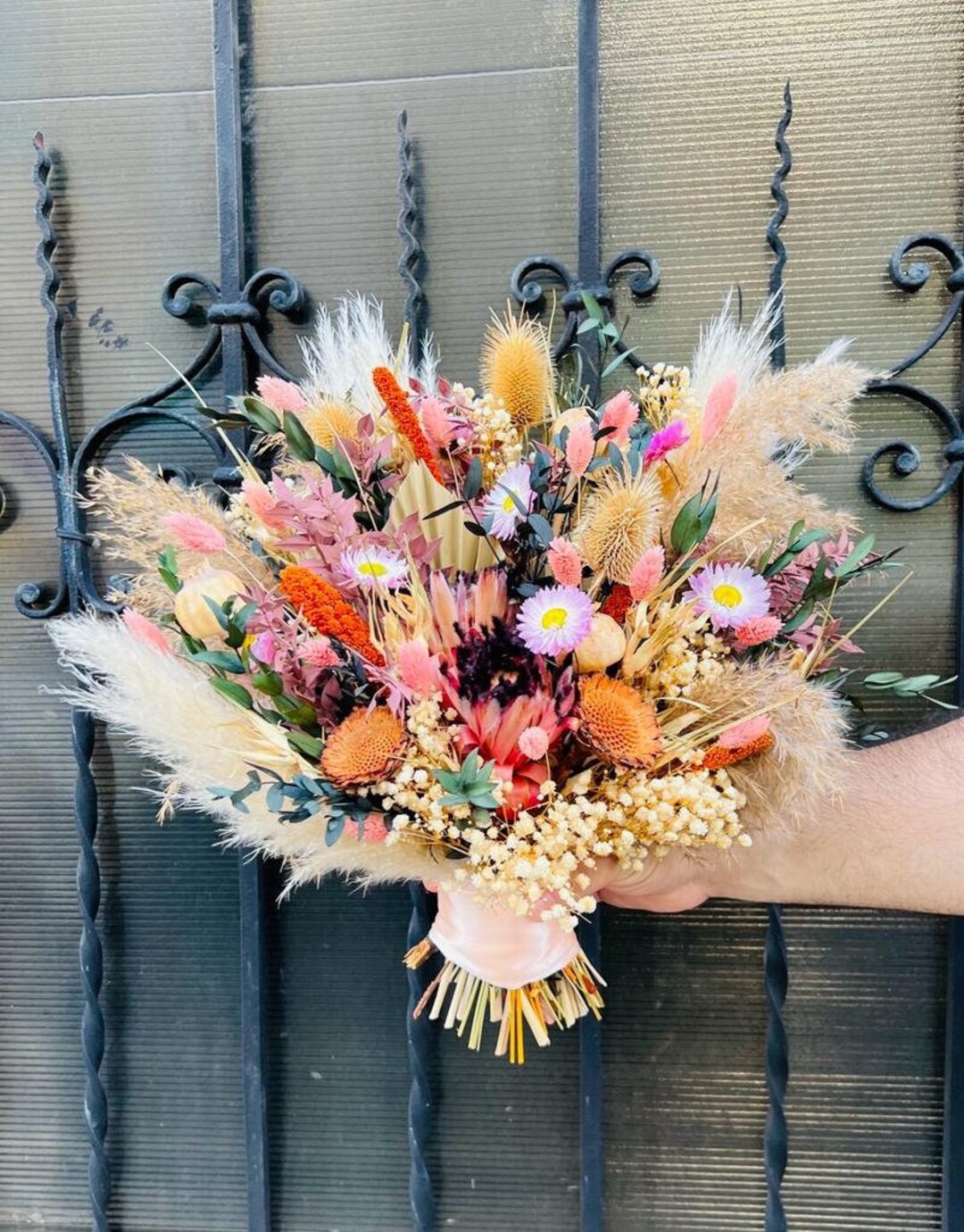 Dusty Pink Rust Bouquet, Neutral Bouquet, Dried Pampas Wedding, Boho ...