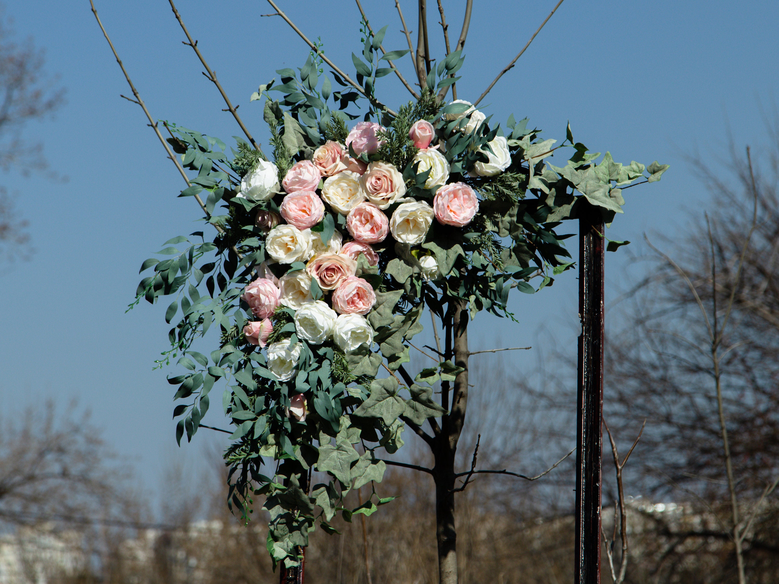 Blush Pink Flowers Flower Arch Arrangement Wedding Corner | Etsy