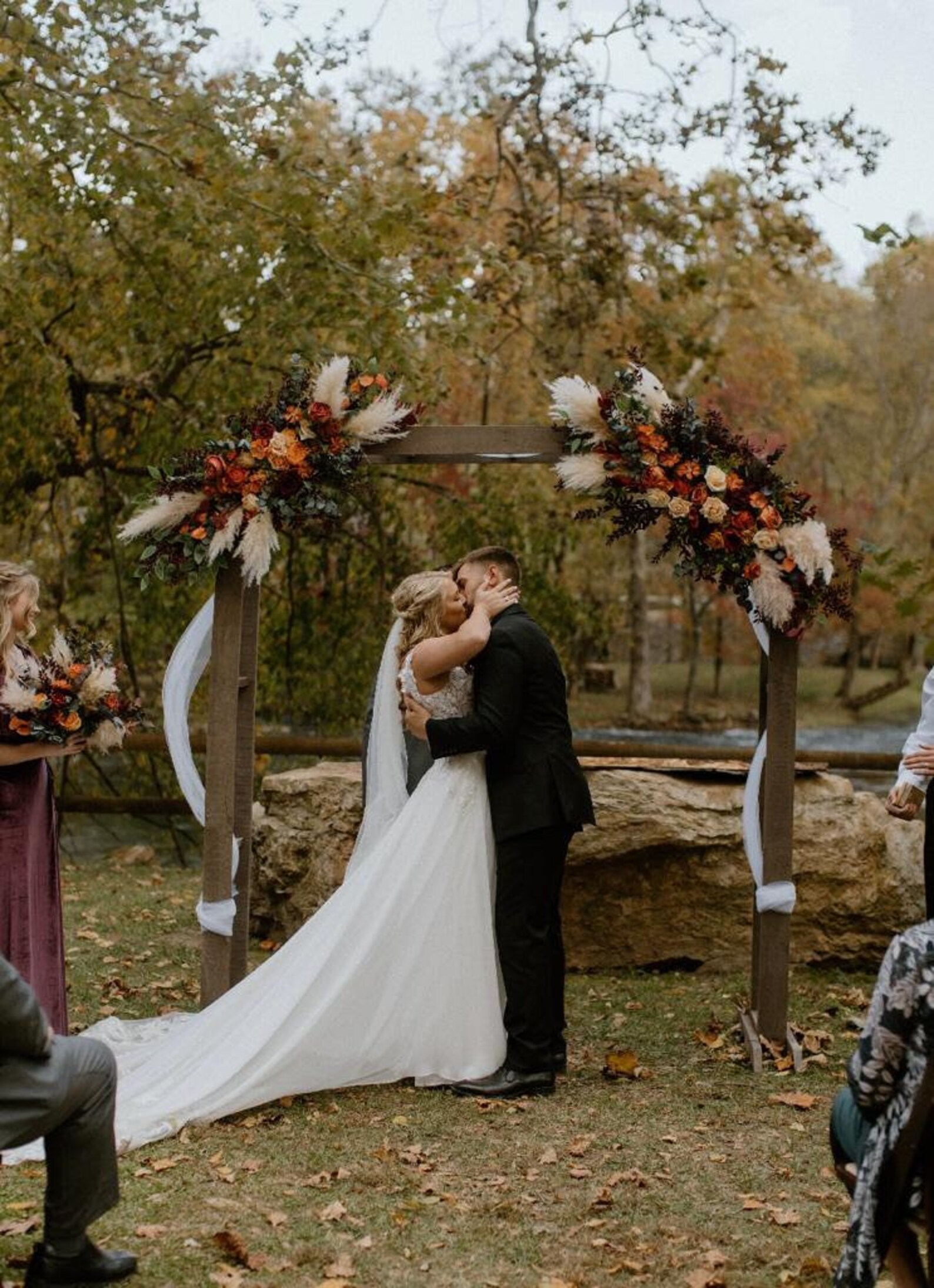 Rust Boho Flower Arch Pampas Arch Wedding Corner Swag Rust - Etsy
