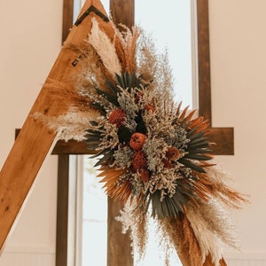 Dusty Blue Rust Bouquet, Neutral Bouquet, Dried Pampas Wedding, Boho ...