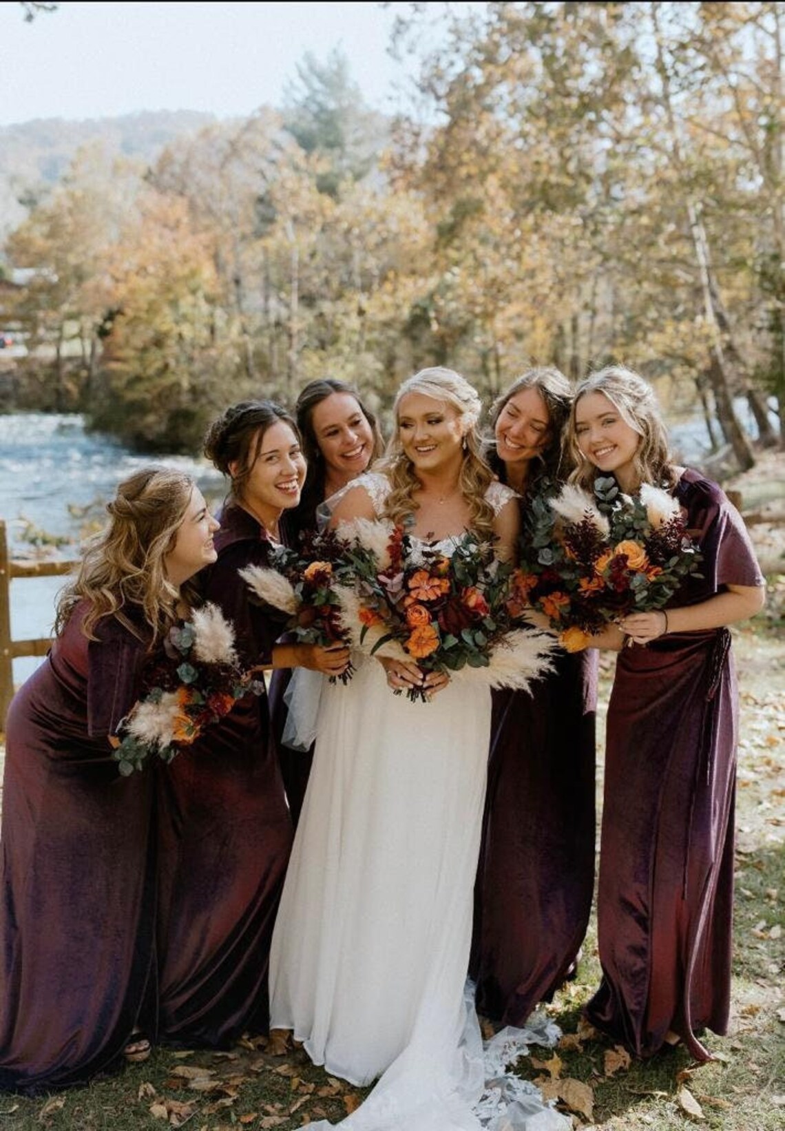 Burgundy Dried Bouquet, Rust Burgundy Cinnamon Bouquet, Pampas Grass ...