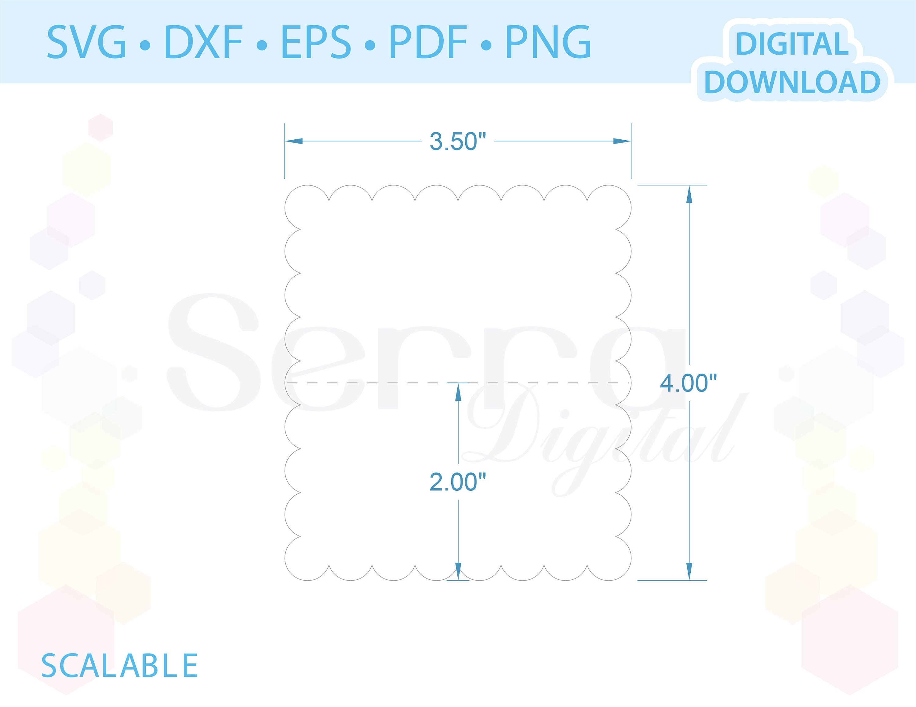 Scalloped Place card template .svg .dxf .eps .pdf .png | Etsy