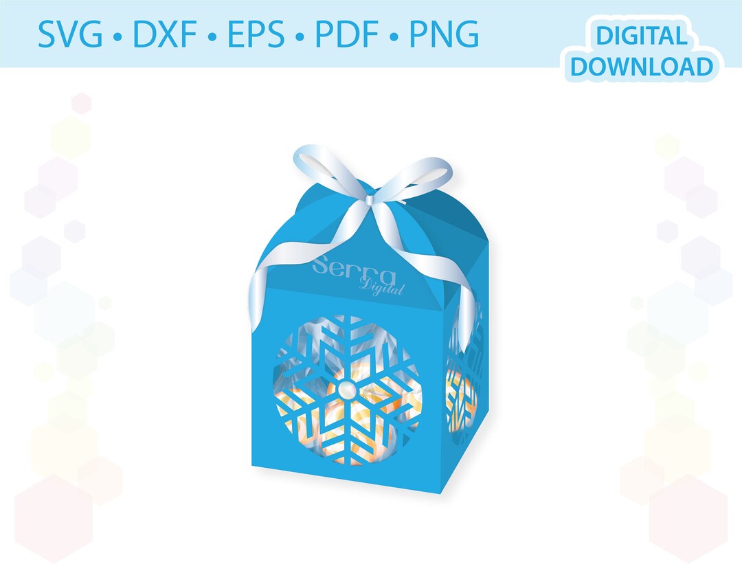 Snowflake Favor Box Template .svg .dxf .eps .pdf .png - Etsy