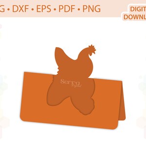 Chicken Hen Place card Chicken Hen Name card template .svg | Etsy