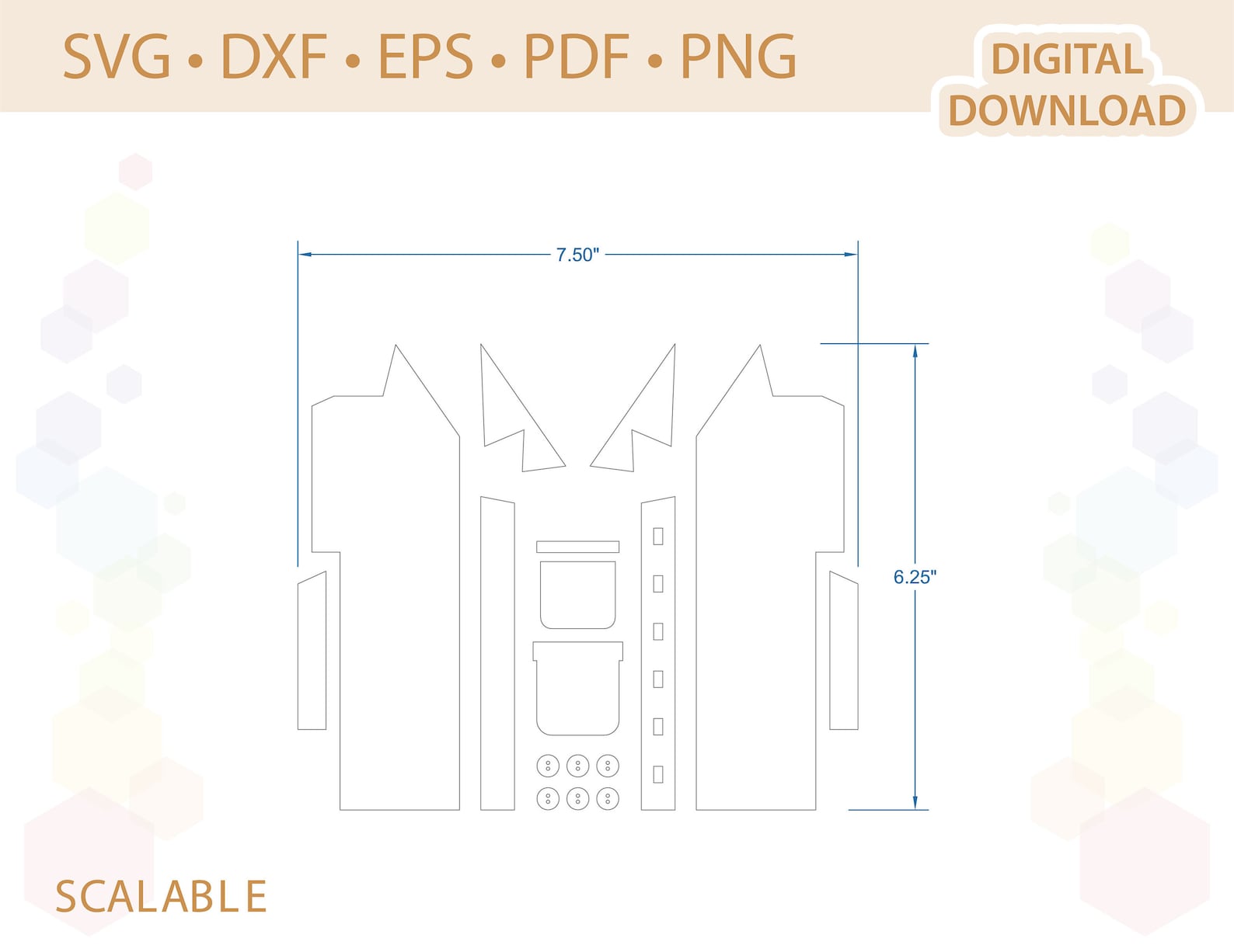 Shirt card template .svg .dxf .eps .pdf .png | Etsy