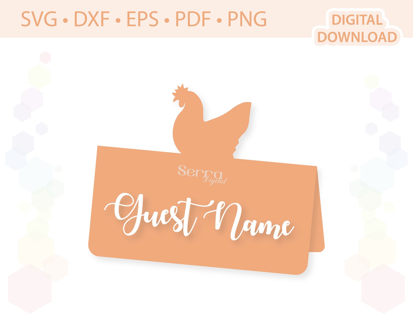 Chicken Hen Place card Chicken Hen Name card template .svg | Etsy