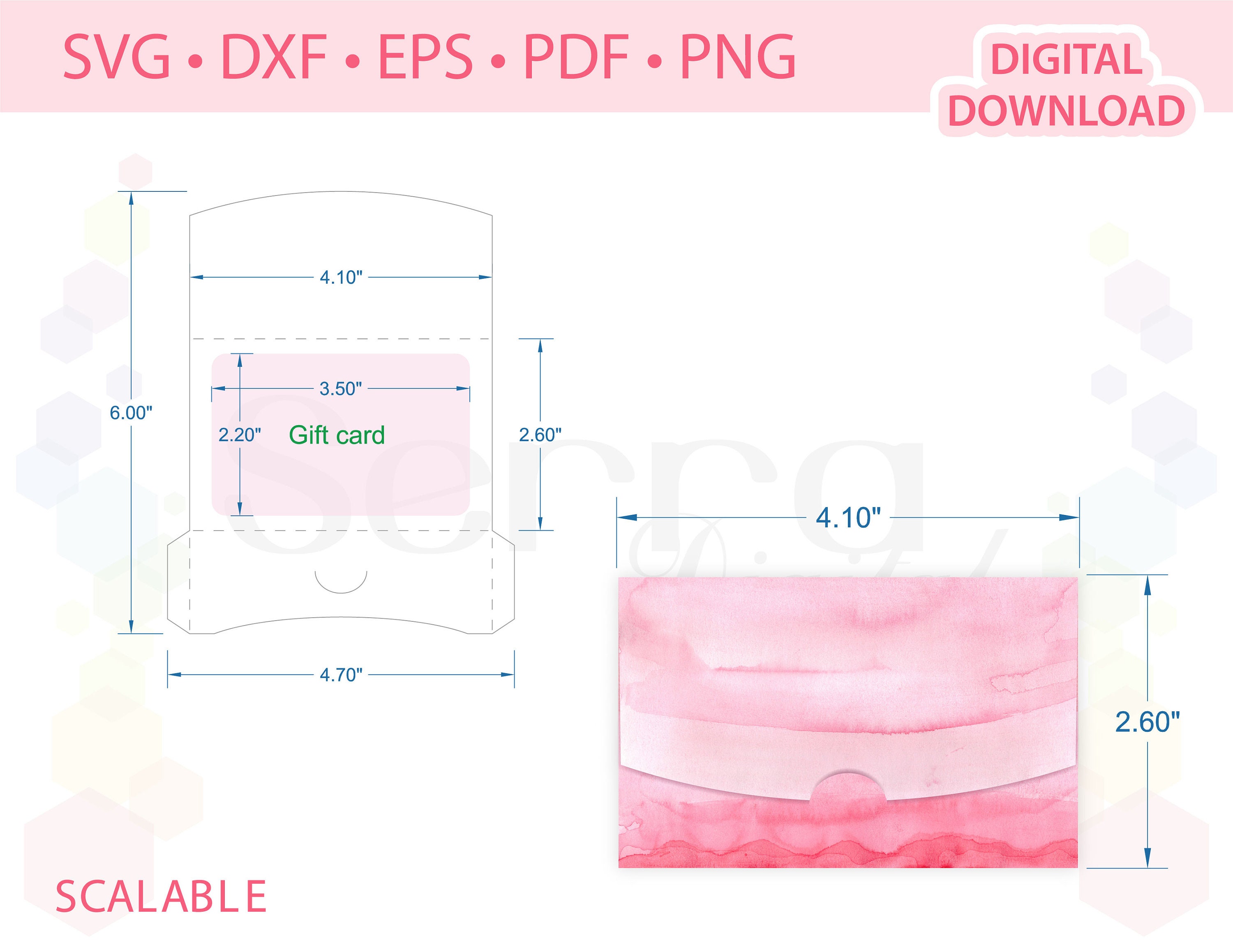 Mini Gift Card Envelope Template .svg .dxf .eps .pdf .png - Etsy