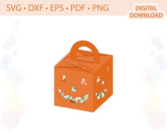 Halloween Pumpkin Treat Box, Favor, Trick or Treat Candy Box, Digital ...