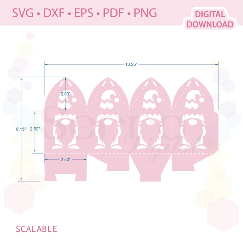 Gnome Favor Box Template .svg .dxf .eps .pdf .png - Etsy