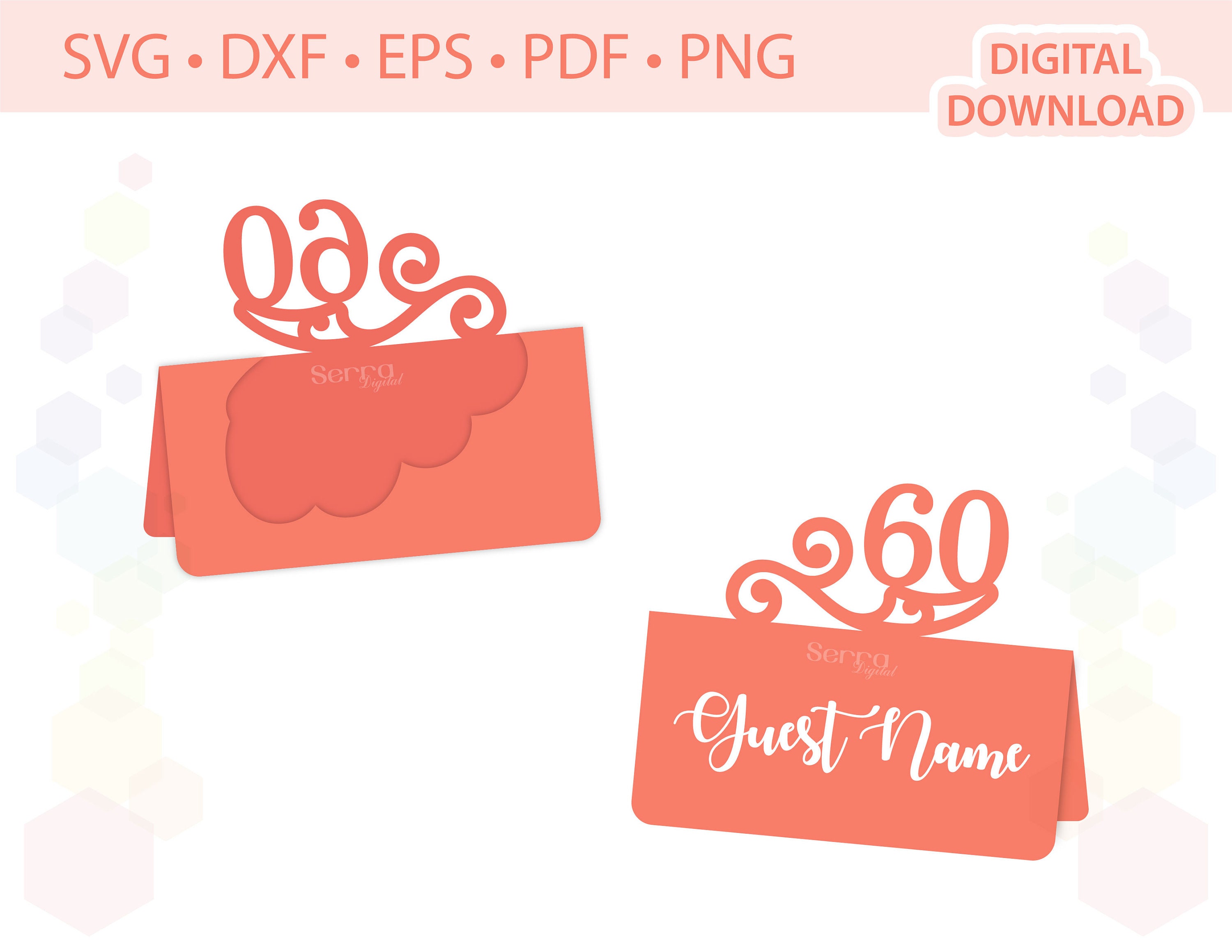 60th Birthday Place Card 60th Anniversary Place Card - Etsy