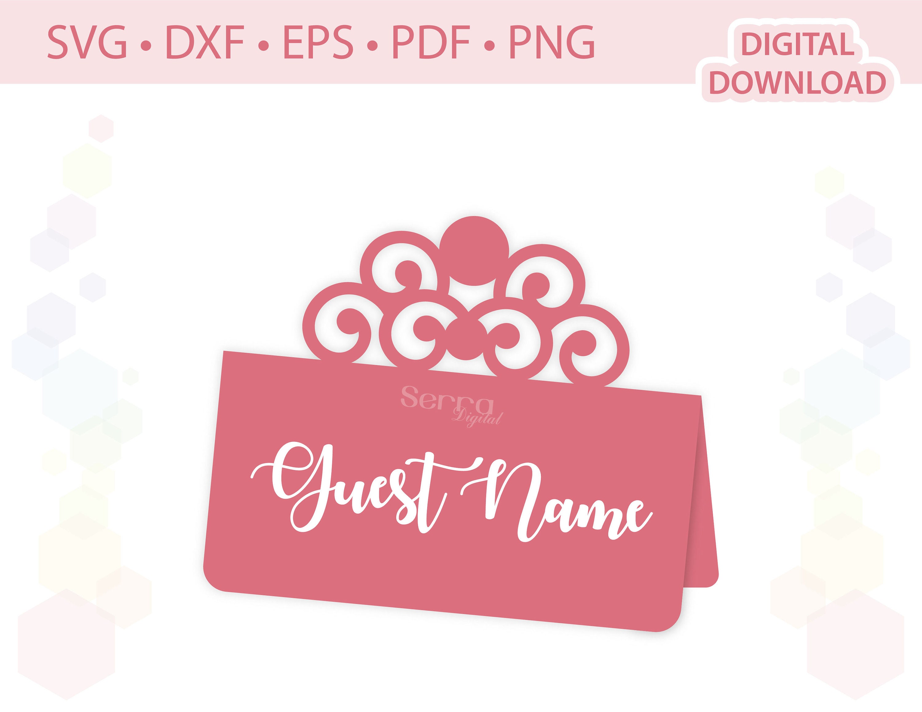 Place card template .svg .dxf .eps .pdf .png | Etsy