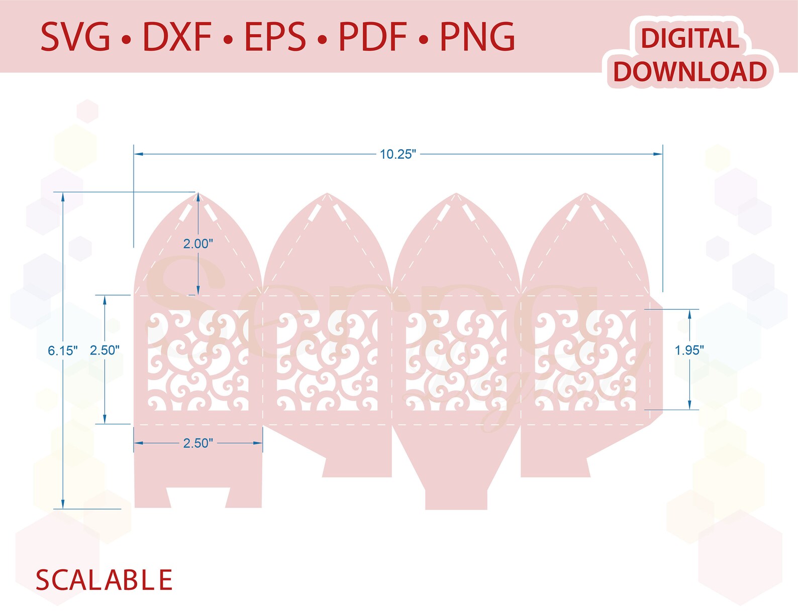 Wedding Favor Box Template .svg .dxf .eps .pdf .png - Etsy
