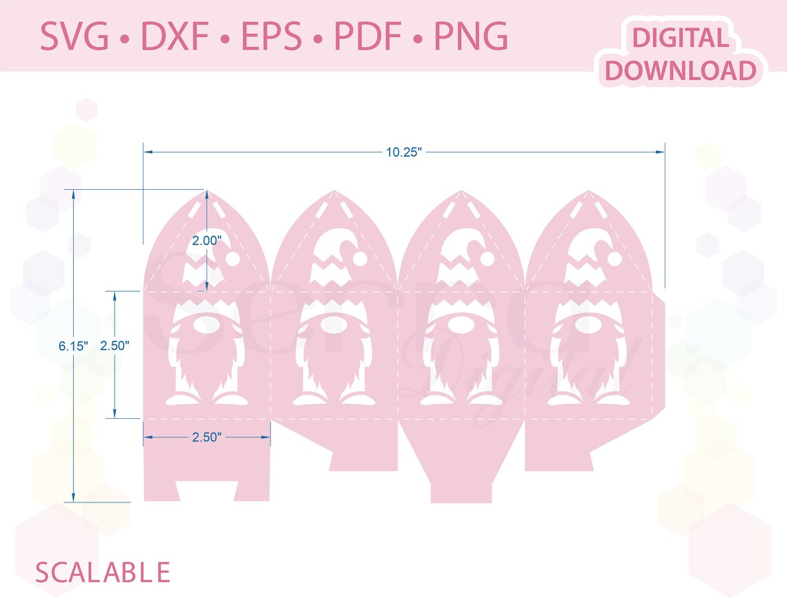 Gnome Favor Box Template .svg .dxf .eps .pdf .png - Etsy