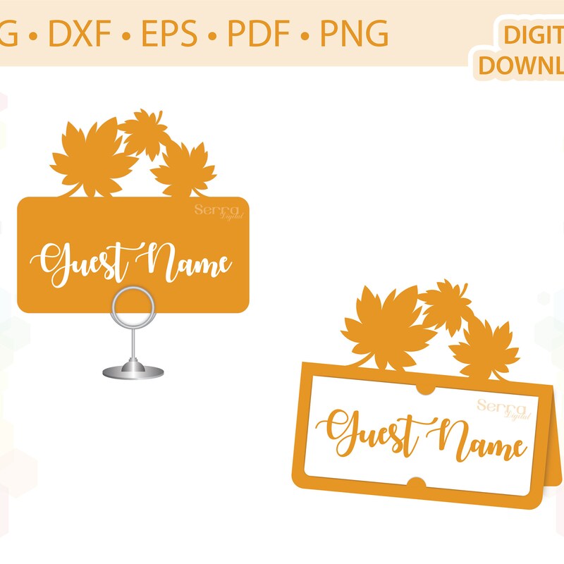 Leaf Name Card - Etsy