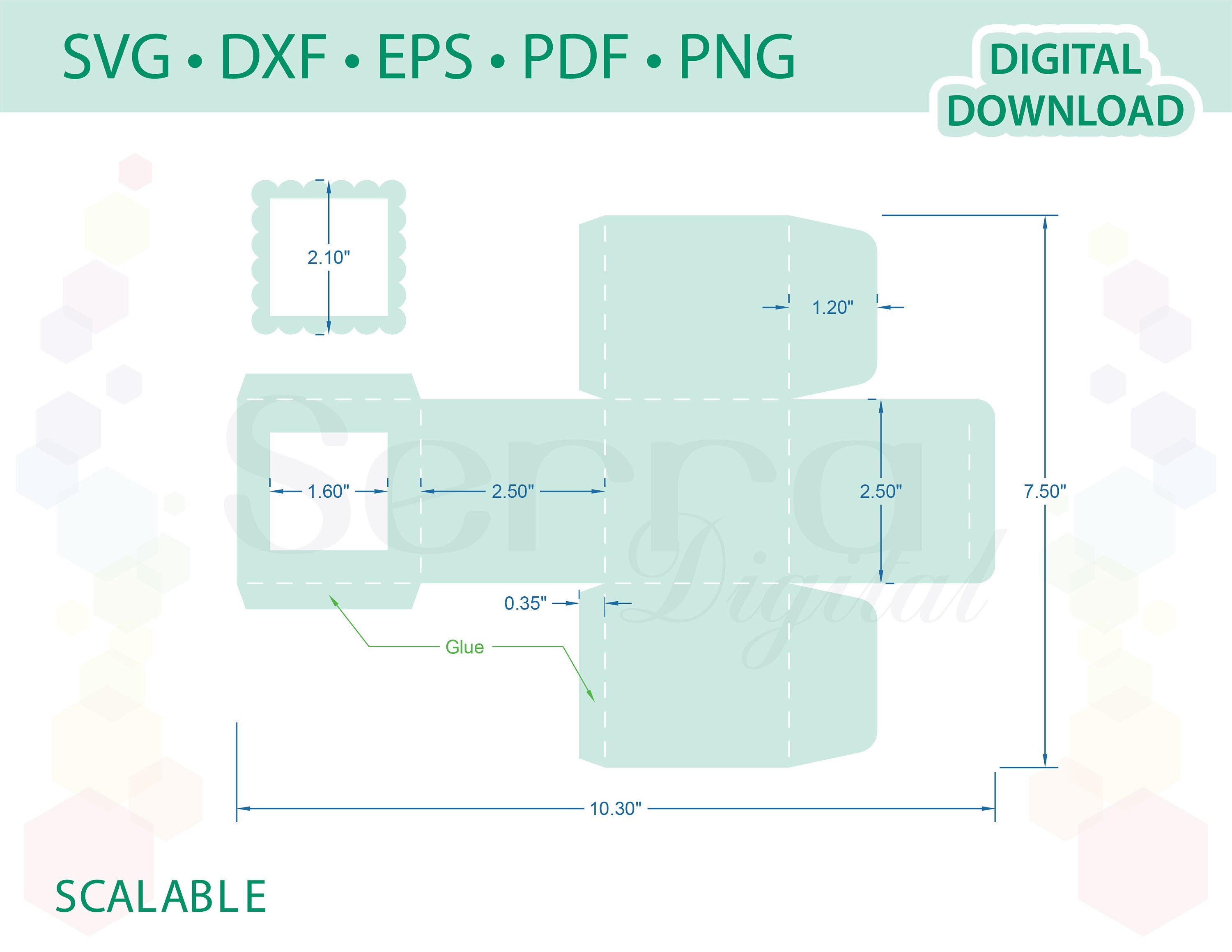 Square Box With Window Template .svg .dxf .eps .pdf .png - Etsy