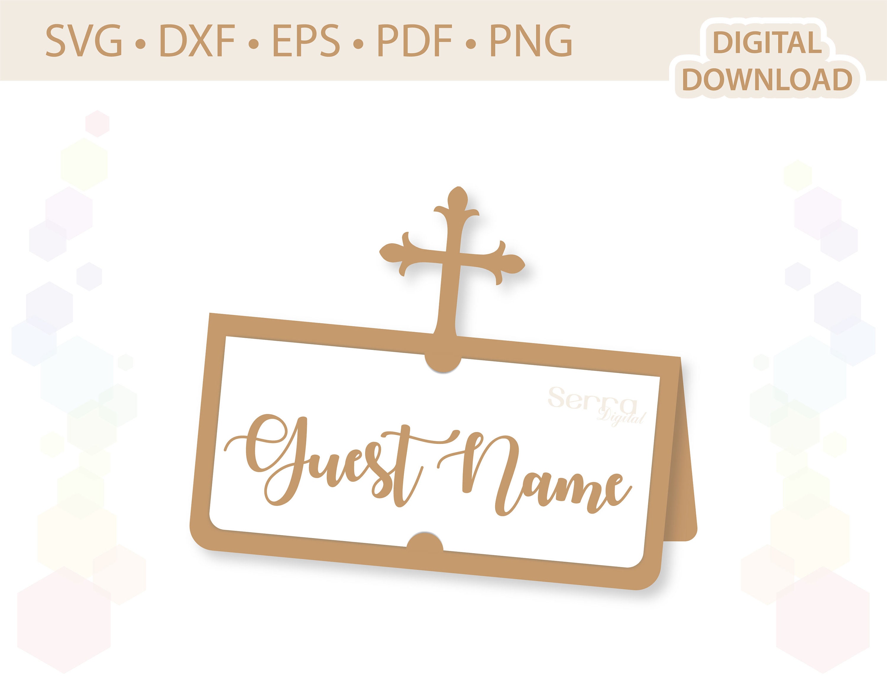 Cross Place card template .svg .dxf .eps .pdf .png | Etsy